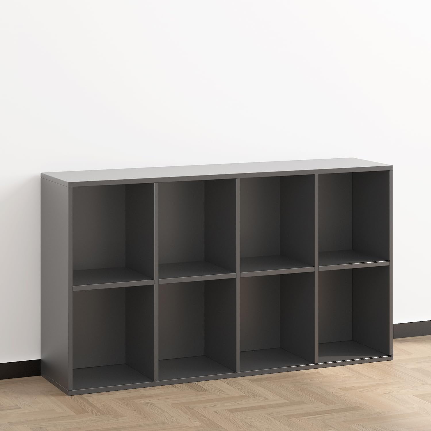 LILEYI Wooden Cube Storage Organizer with Closed Back Panel,White Shelf ...