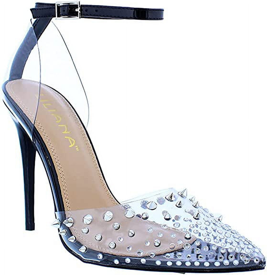LILIANA POLYURETHANE KIMYE-15 CLEAR PVC WITH SPIKES POINTED TOE OPEN ...