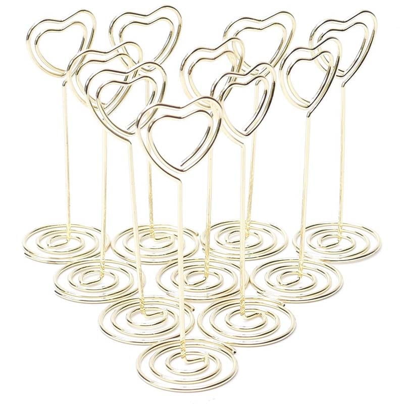 LILIANG 10pcs Heart Shaped Table Number Holders,3.35 inch Place Card ...