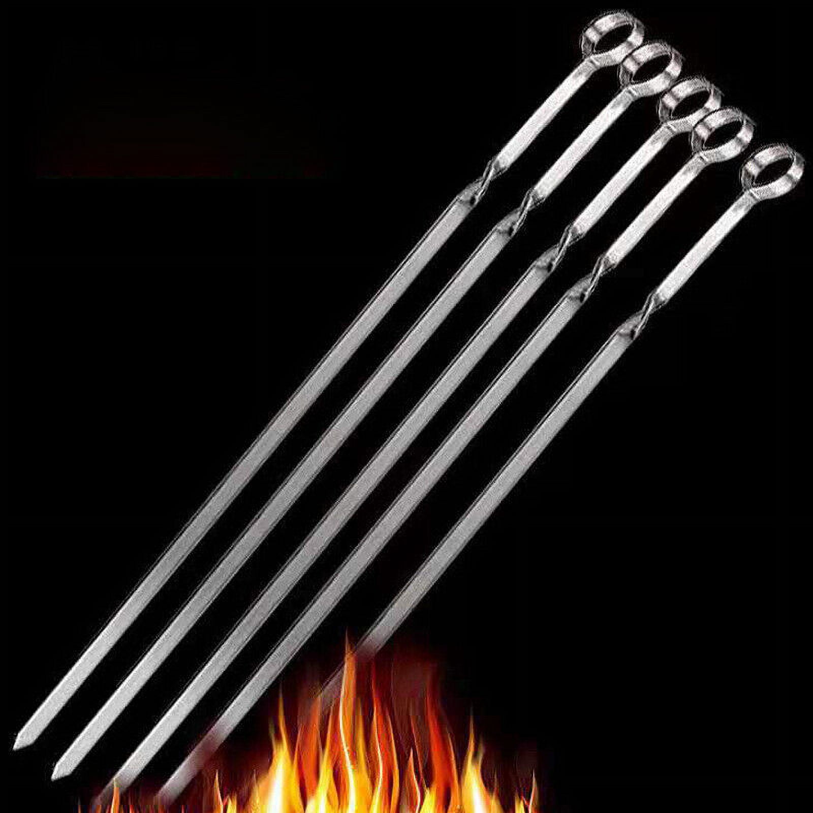 LILIANG 12/24/36PCS 15" Kabob Skewers for Grilling, Metal Skewers for ...