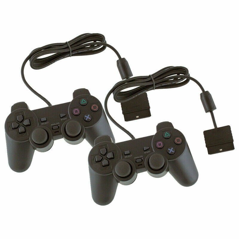 LILIANG 2Pcs For PlayStation 2 PS2 Black Wired Game Controller Gamepad ...
