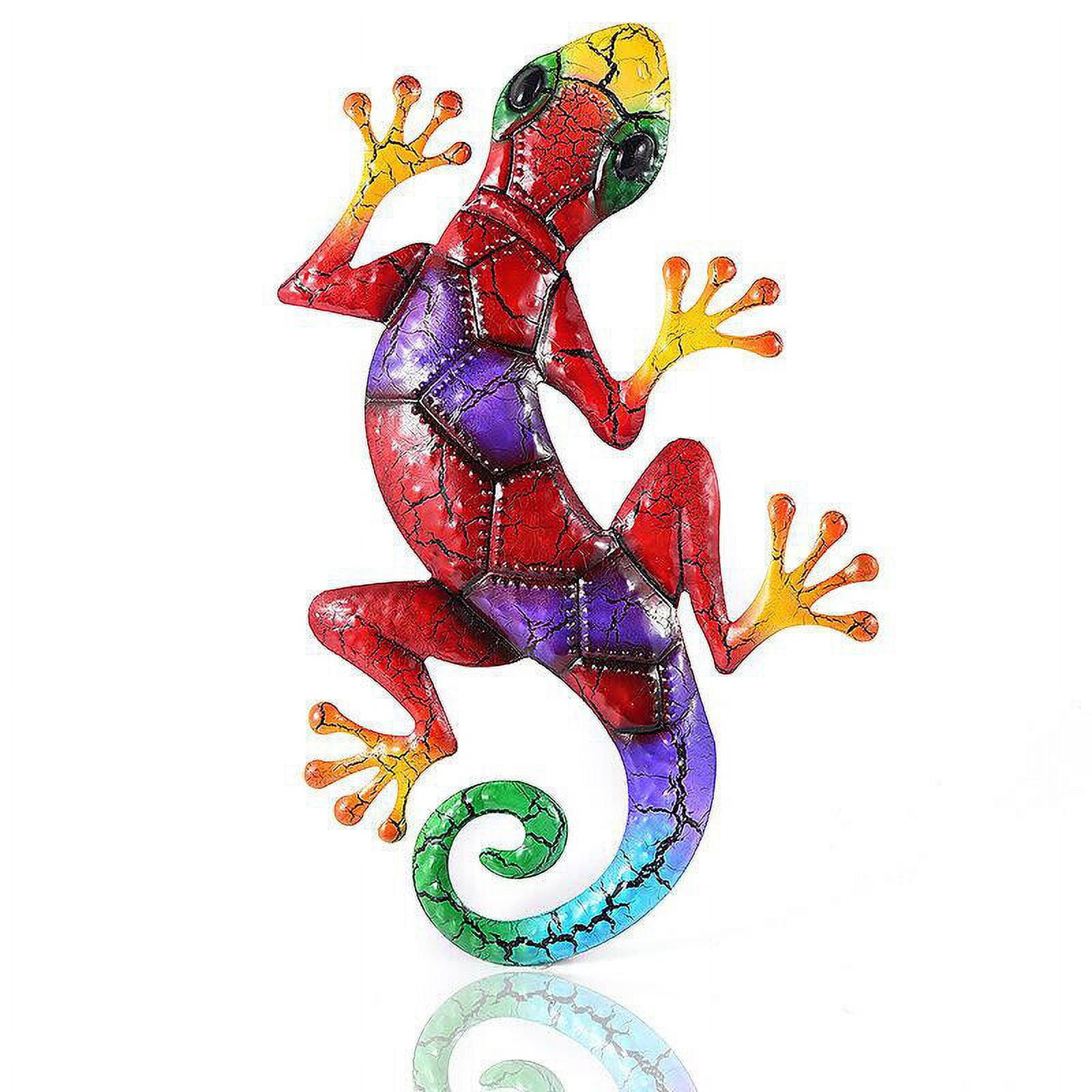 LILIANG Metal Gecko Wall Decor,Large Wall Gecko Decor for Outdoor Wall ...