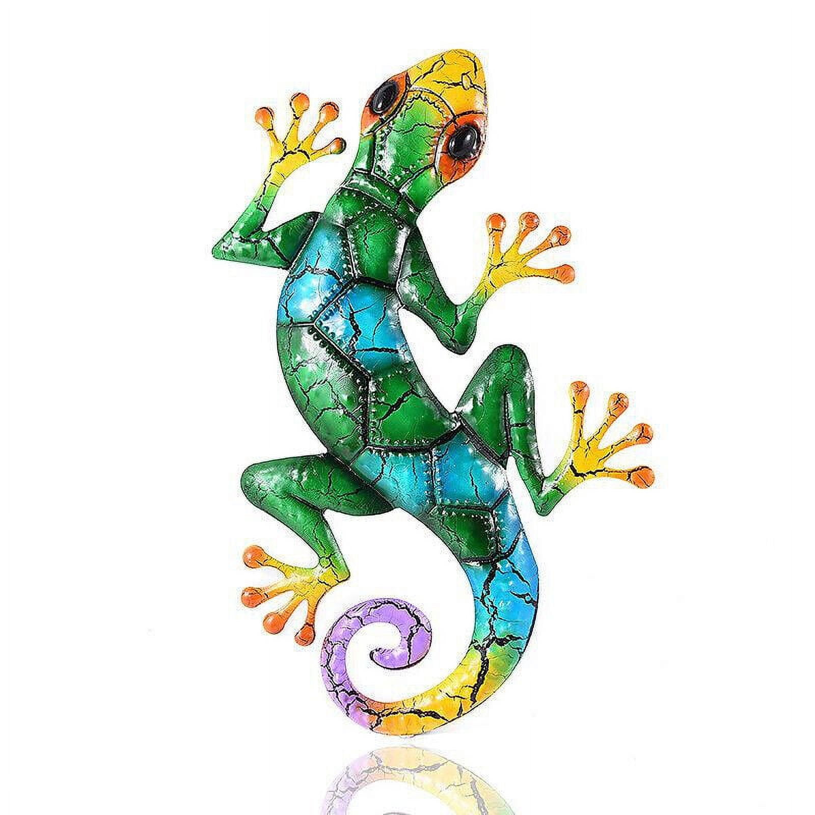 LILIANG Metal Gecko Wall Decor,Large Wall Gecko Decor for Outdoor Wall ...
