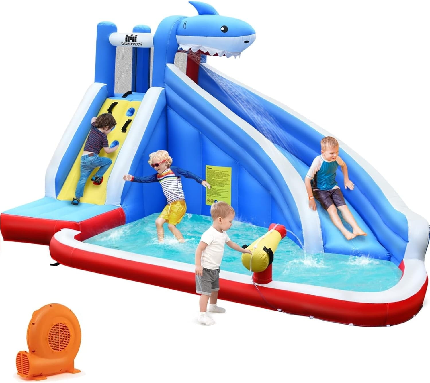 LILIUPENG Inflatable Water Slide, Hippo Themed Kids Waterslide Park for ...