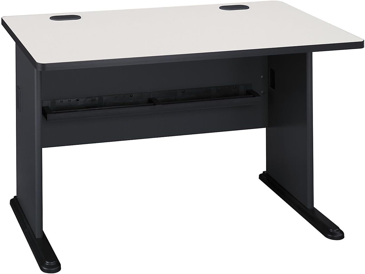 LILIUPENG Series A 48W Computer Desk in White Spectrum and Slate, Small ...