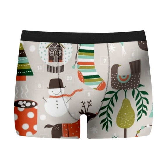 LILIYA Christmas Day Printed Underwear for Men, Funny Fitting Mid Waist ...