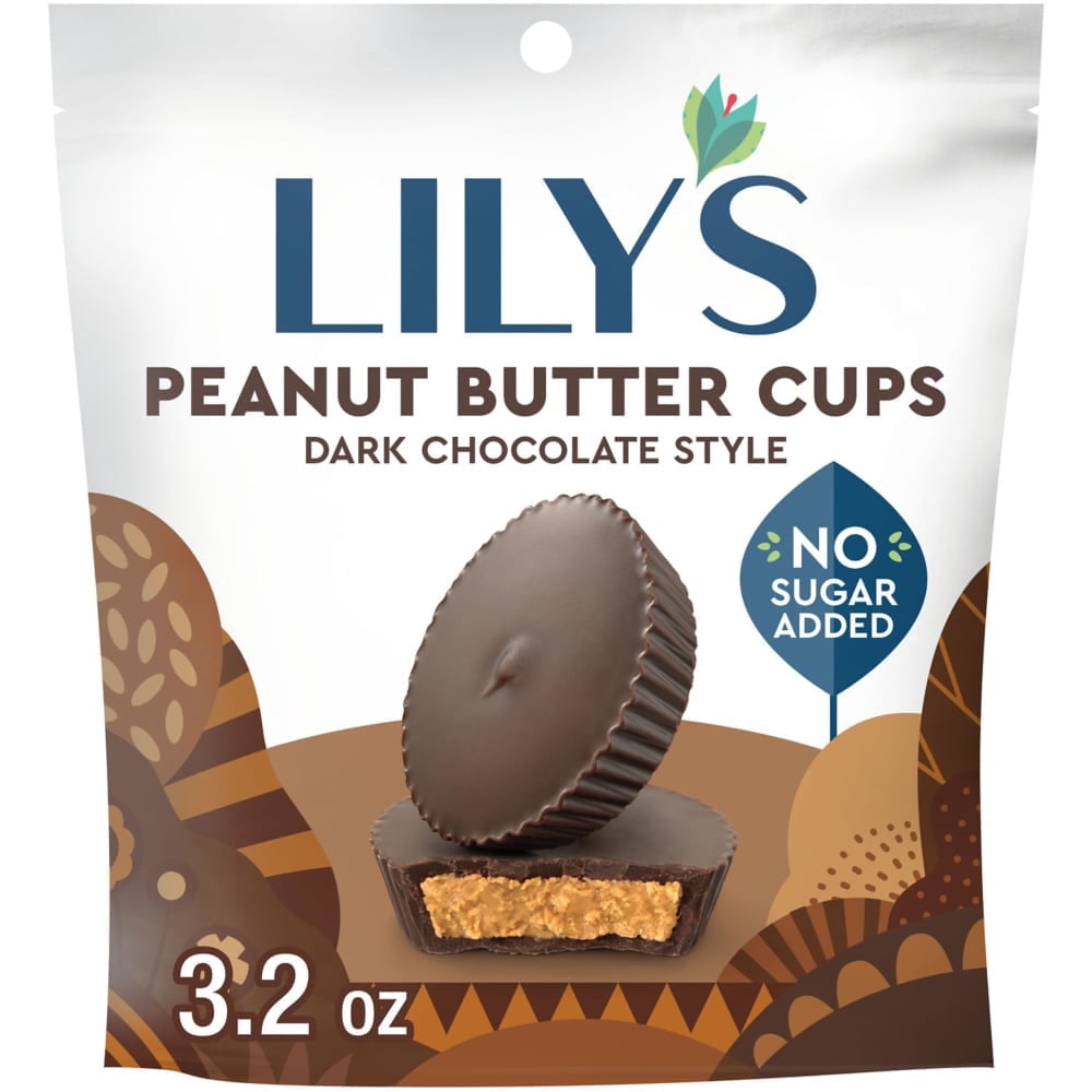 Lily's Dark Chocolate Style Peanut Butter Cups, Sweetened with Stevia ...