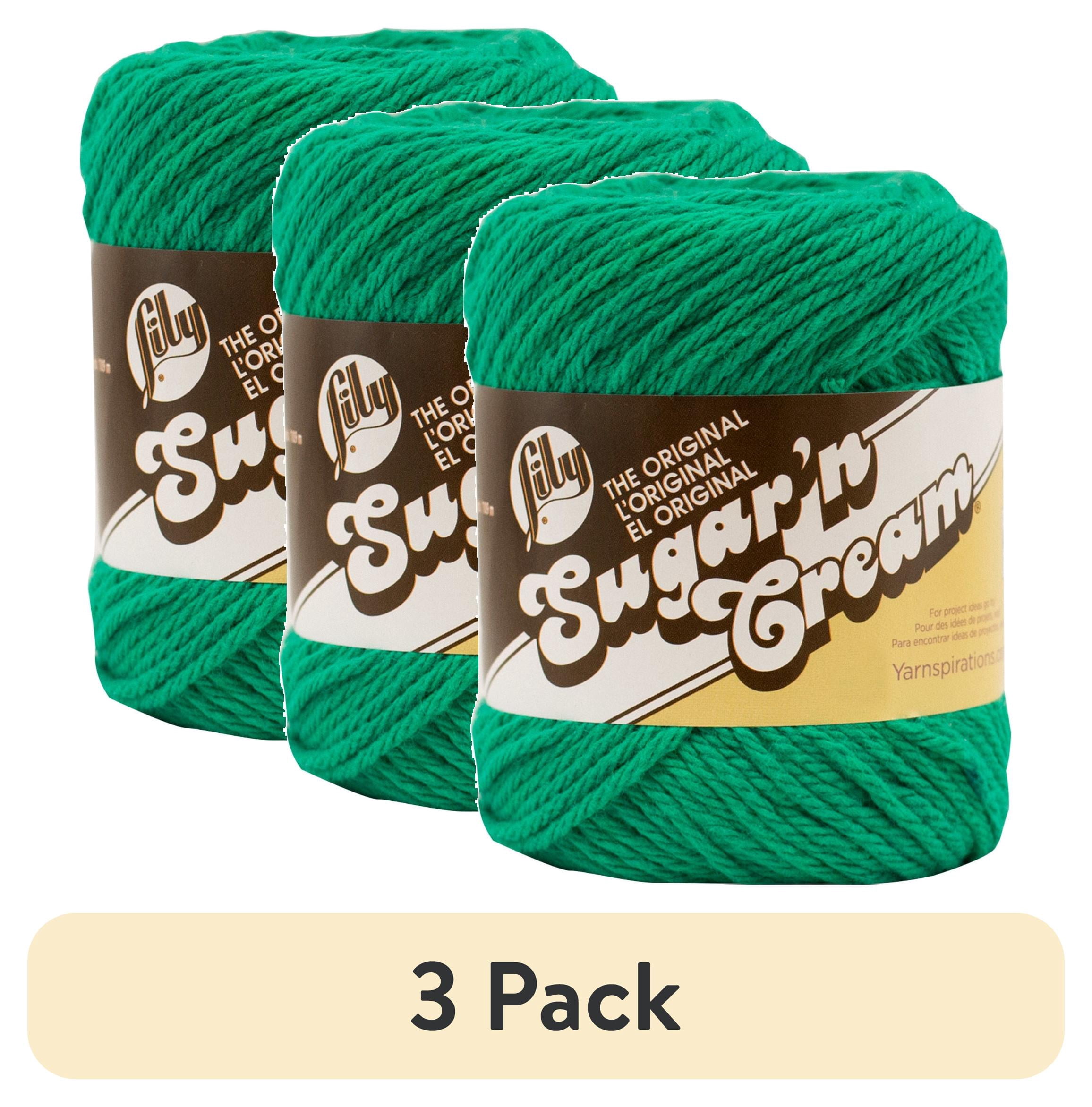 (3 pack) LILY SUGAR’N CREAM THE ORIGINAL YARN (71G/2.5OZ), MOD GREEN ...
