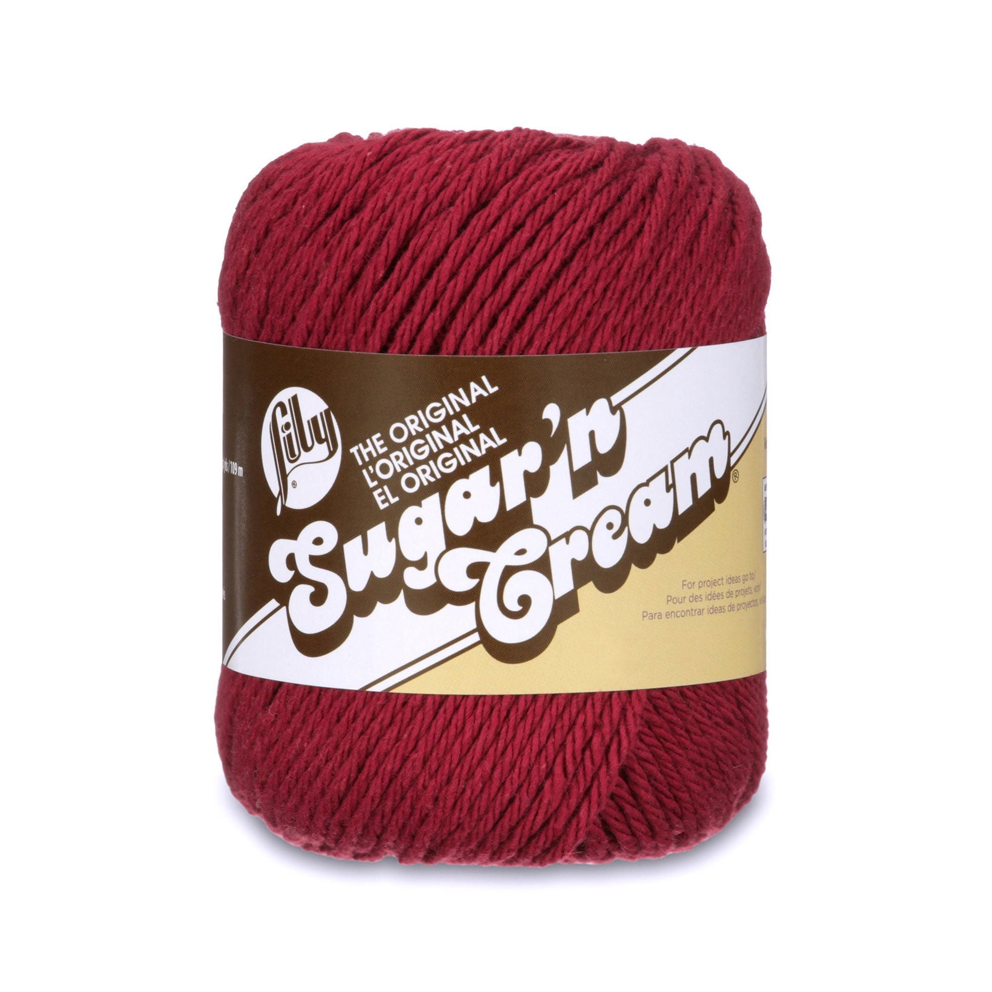 Lily Sugar'n Cream Original Cotton Yarn (71g/2.5oz), Wine - Ideal for ...