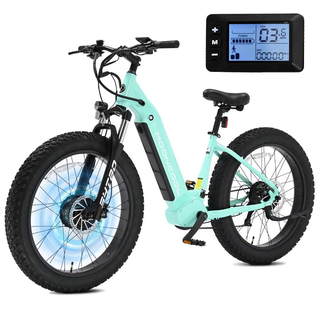 LILYPELLE Adult Electric Mountain Bike AWD with 26"x 4"Fat Tire, 48V ...