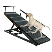 Pawhut Pet Ramp Bed Steps for Dogs Cats Foldable Height Adjustable with ...