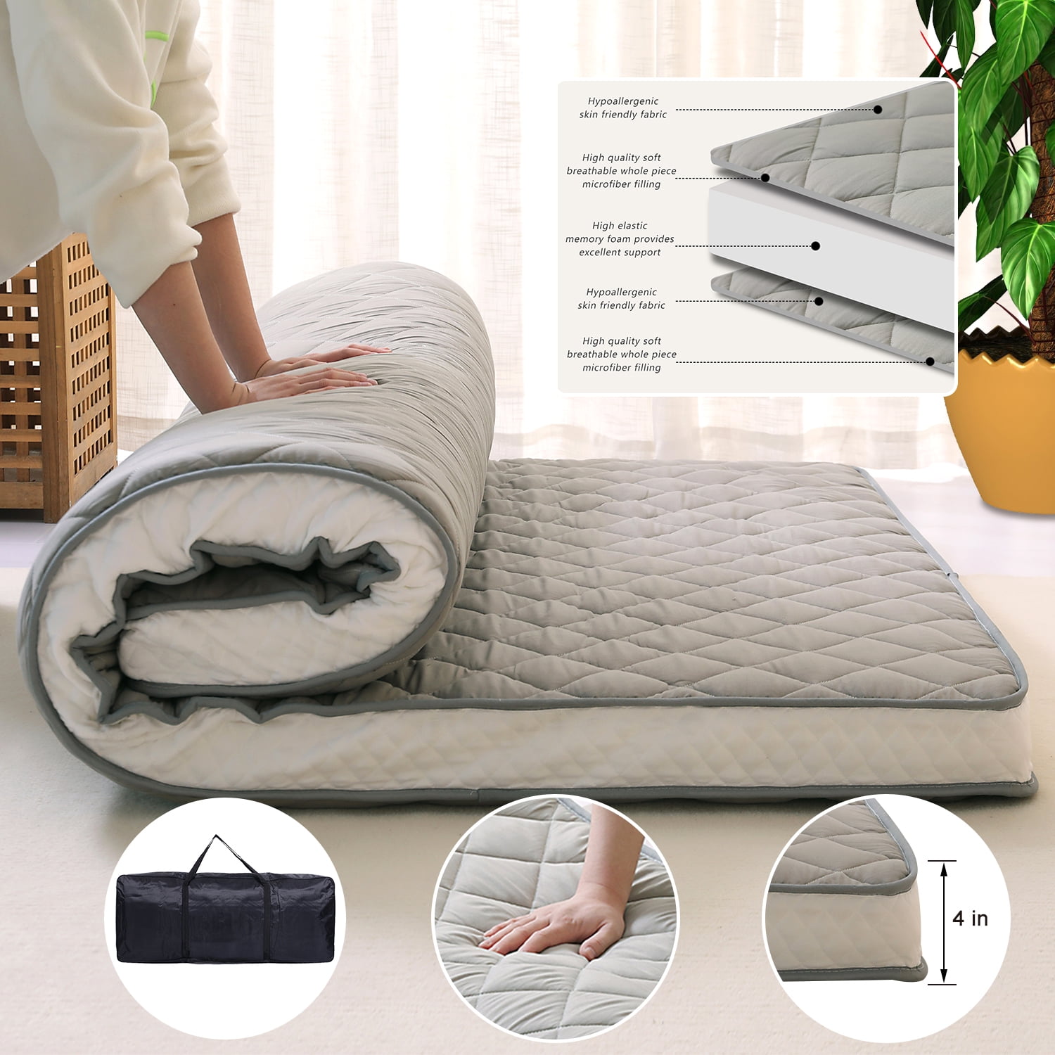 LILYPELLE Futon Mattress,Upgraded Japanese Floor Mattress,Living Room ...