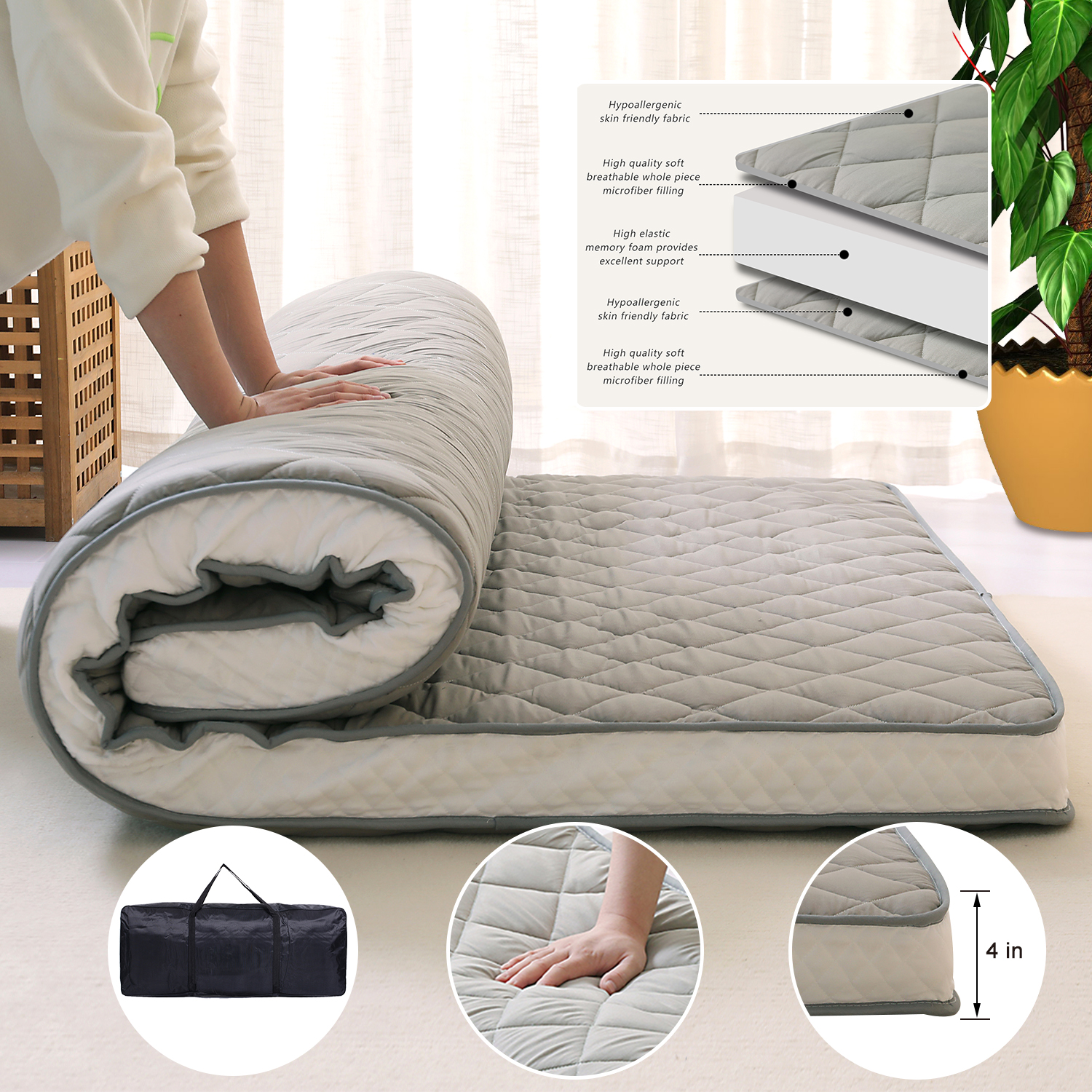 LILYPELLE Futon Mattress,Upgraded Japanese Floor Mattress,Living Room ...