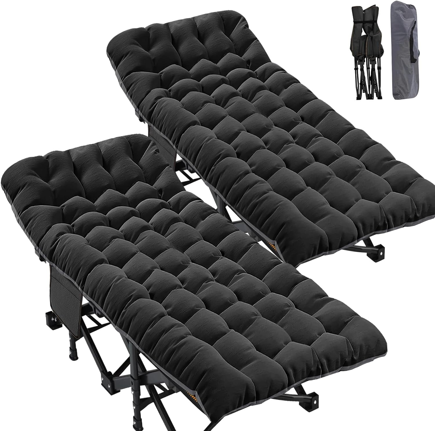 LILYPELLE Oversized XXL Folding Bed Cot with 3.3 Inch 2 Sided Mattress ...