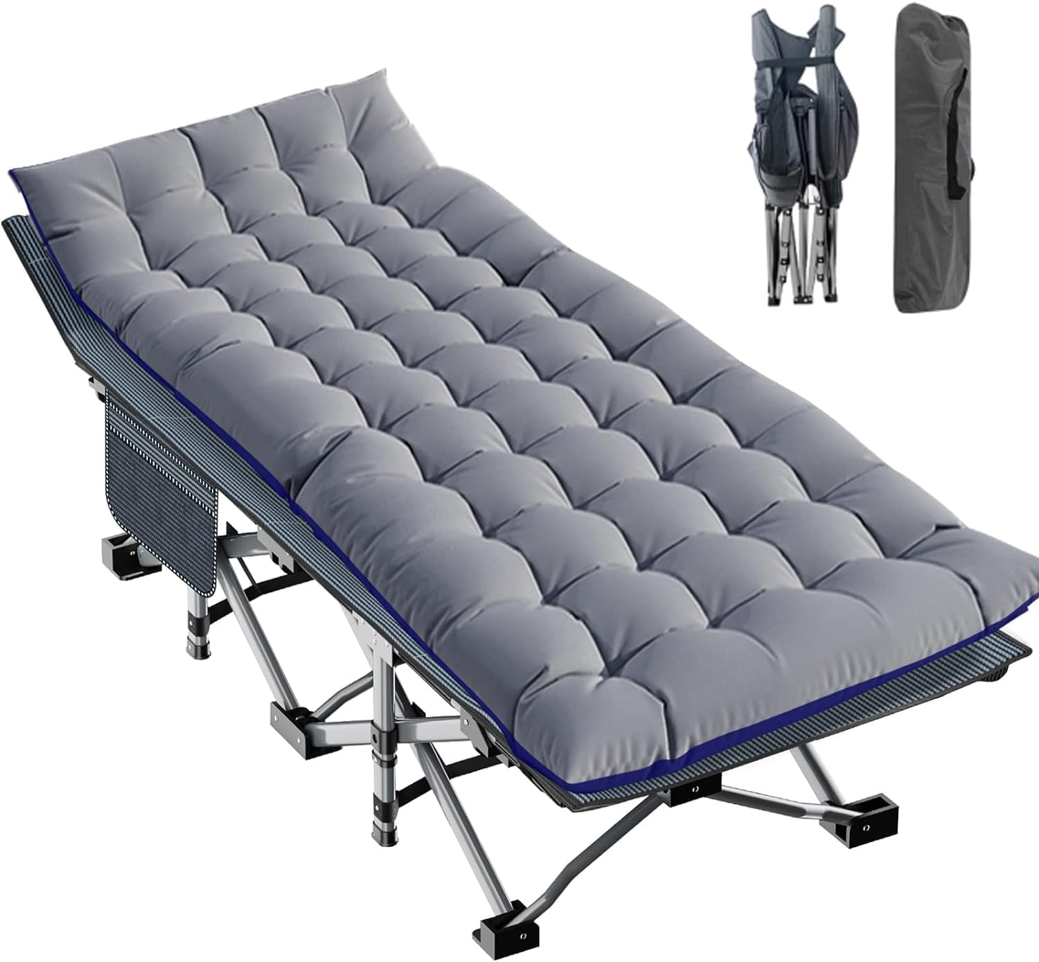 LILYPELLE Oversized XXL Folding Camping Cot, 78" L x 32" W x 18" H ...