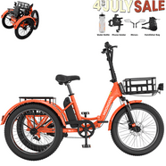 Lilypelle 26" 3 Wheel Electric Tricycle With accessories for Adults, 350W 36V 14.5Ah 7 Speeds ...