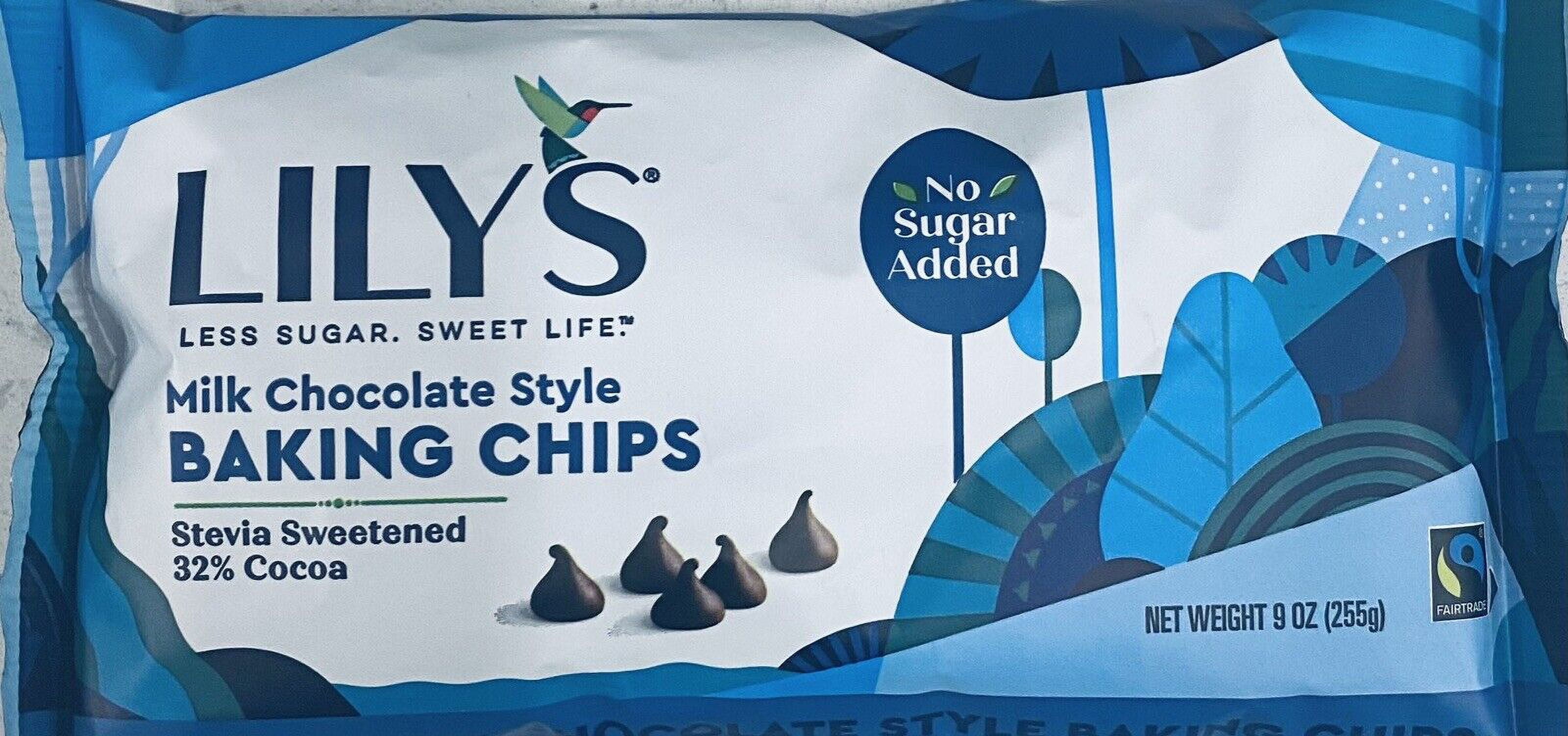 LILYS MILK CHOCOLATE Style STEVIA SWEETENED Baking Morsel Chips 9 oz ...