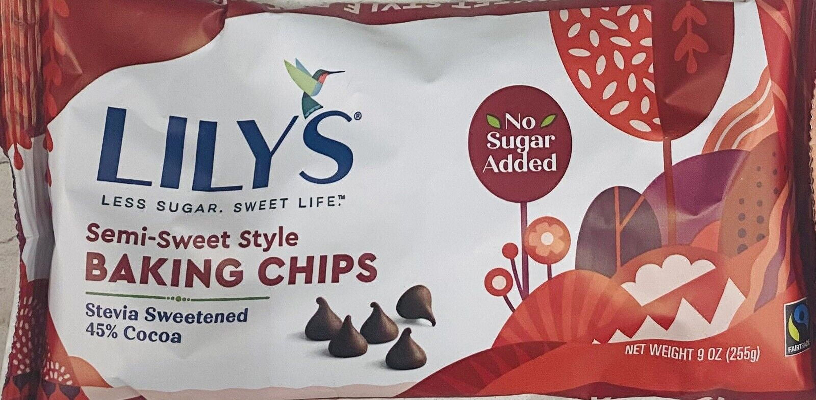 LILYS Semi Sweet STEVIA SWEETENED Baking Morsel Chips 9 oz Bag - NO ...