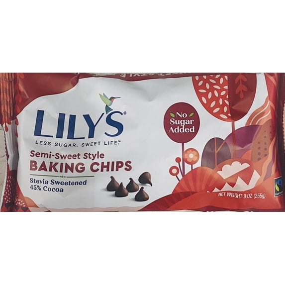 LILYS Semi Sweet STEVIA SWEETENED Baking Morsel Chips 9 oz Bag - NO ...