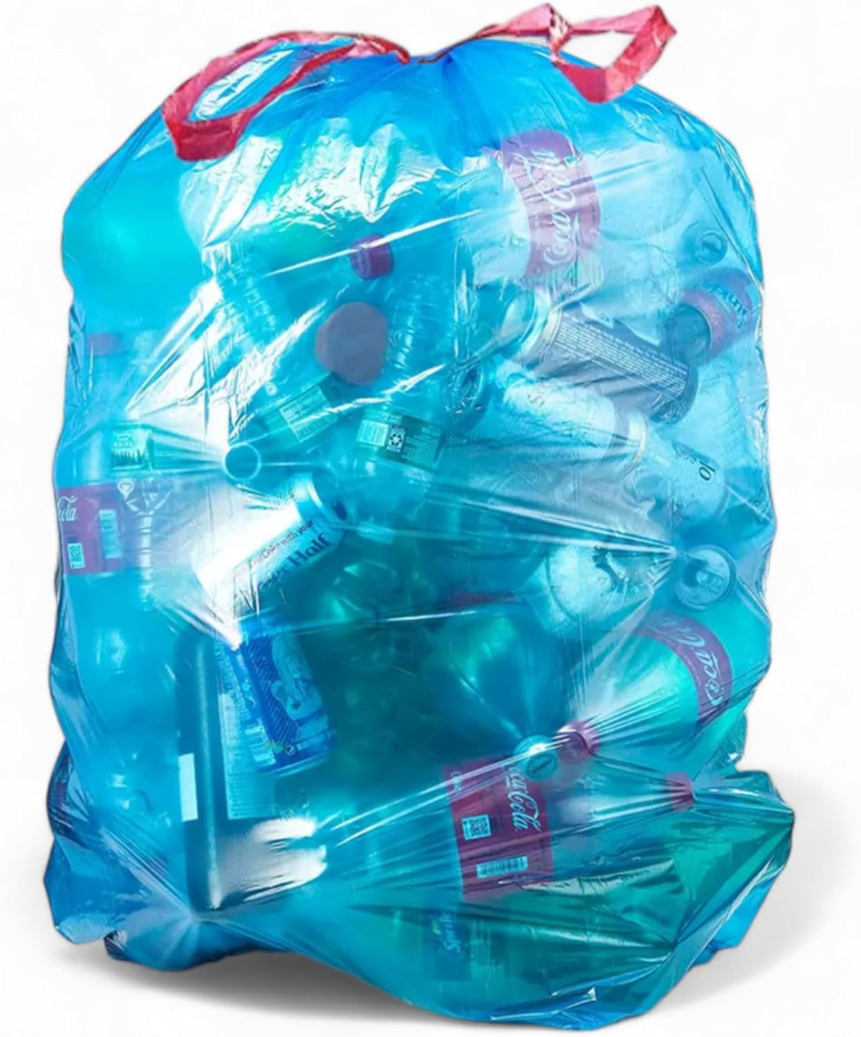 LIMELINEN 30-Gallon Blue Recycling Trash Bags – 400ct Blue Garbage Bags Leak and Odor-Resistant ...