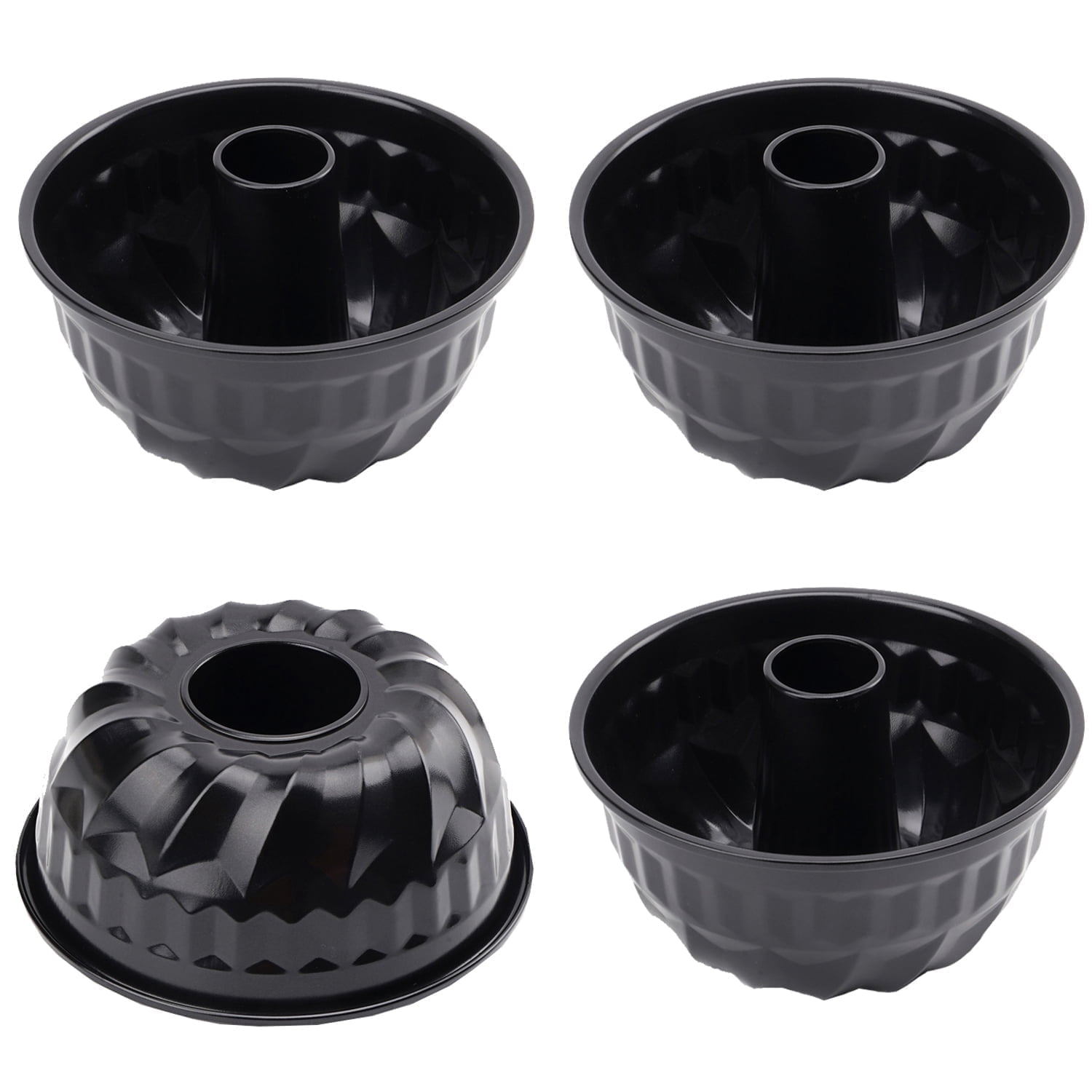 LIMICAR 4 Pack Bundt Cake Pan, 6 in Non-Stick Bundt Pans for Baking ...
