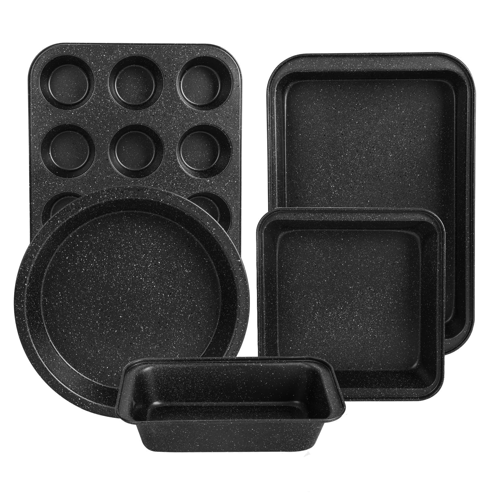 LIMICAR 5 Piece Baking Pan Sets,Nonstick Bakeware Set with Round Cake ...
