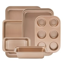 BakerEze 6-Piece Nonstick Bakeware Set, Muffin Cake & Pizza Pans ...