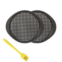 PitMaster King 4pc Cast Iron Pizza Stone, Round Griddle, Skillet with ...