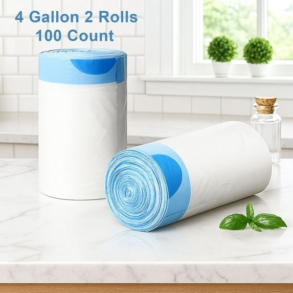 LIMICAR 4 Gallon Drawstring Trash Bags, White Can Liners, Unscented ...