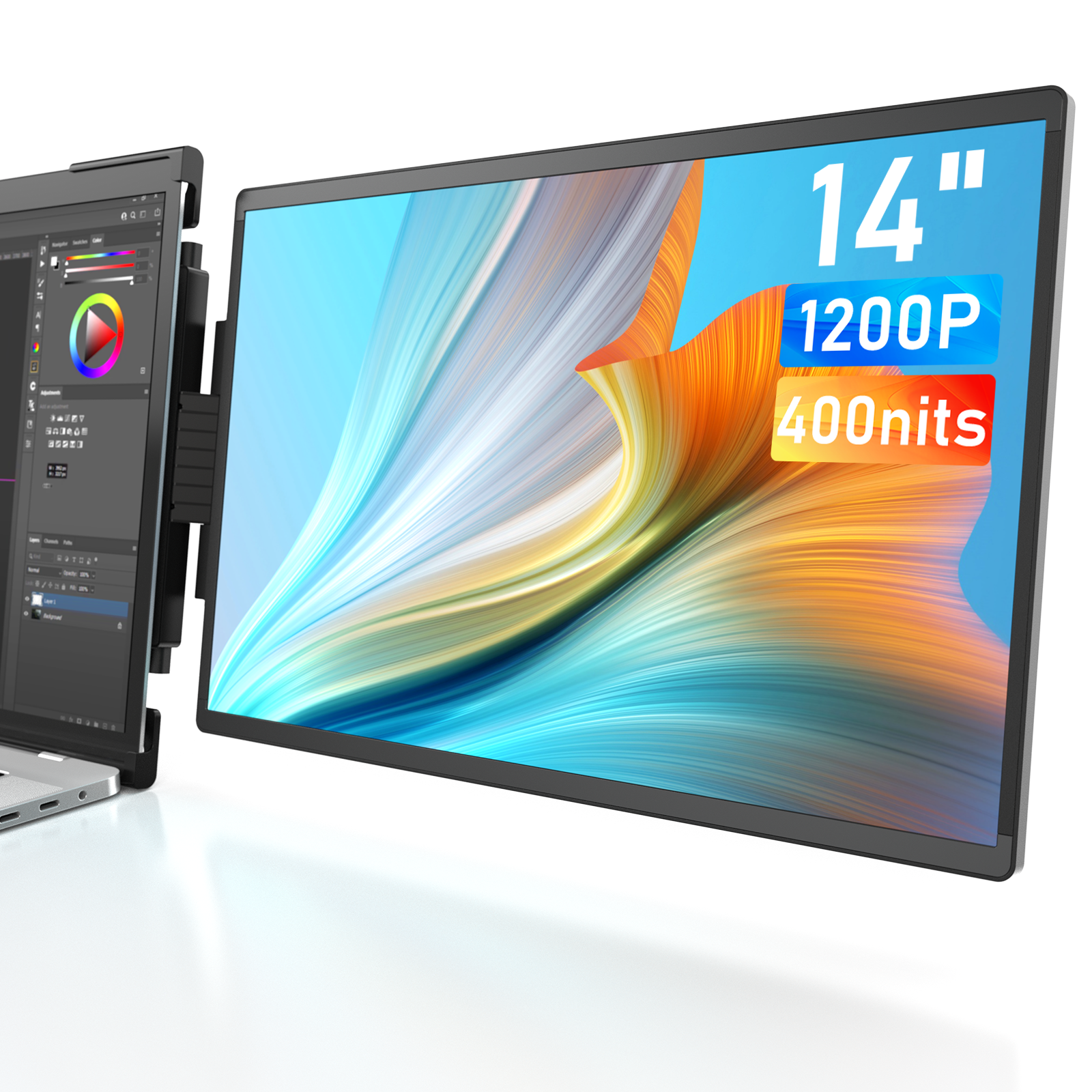 LIMINK ET14 Al Alloy Laptop Screen Extender, 14' Portable Monitor for ...