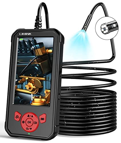 LIMINK Dual Lens Endoscope Camera, Digital Borescope 4.5" IPS Screen HD ...