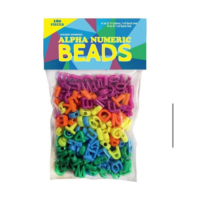 LIMITED EDITION Alpha Numeric Beads Plastic Alphabet and Number Variety ...