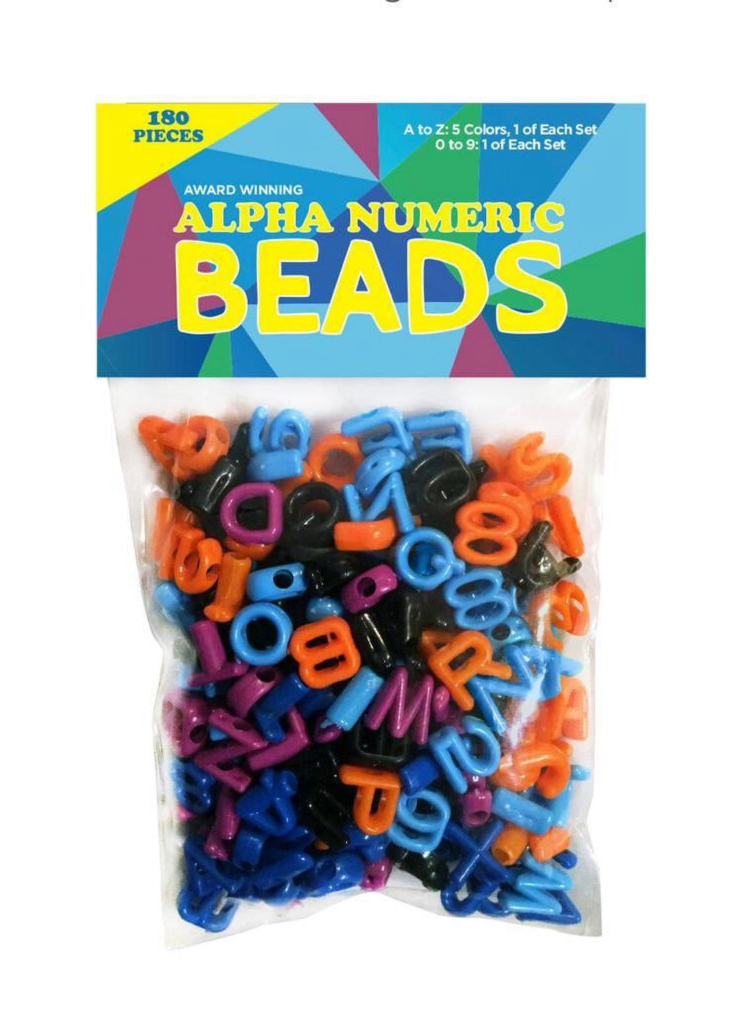 LIMITED EDITION Alpha Numeric Beads Plastic Alphabet and Number Variety Pack 180 Ct Starburst ...