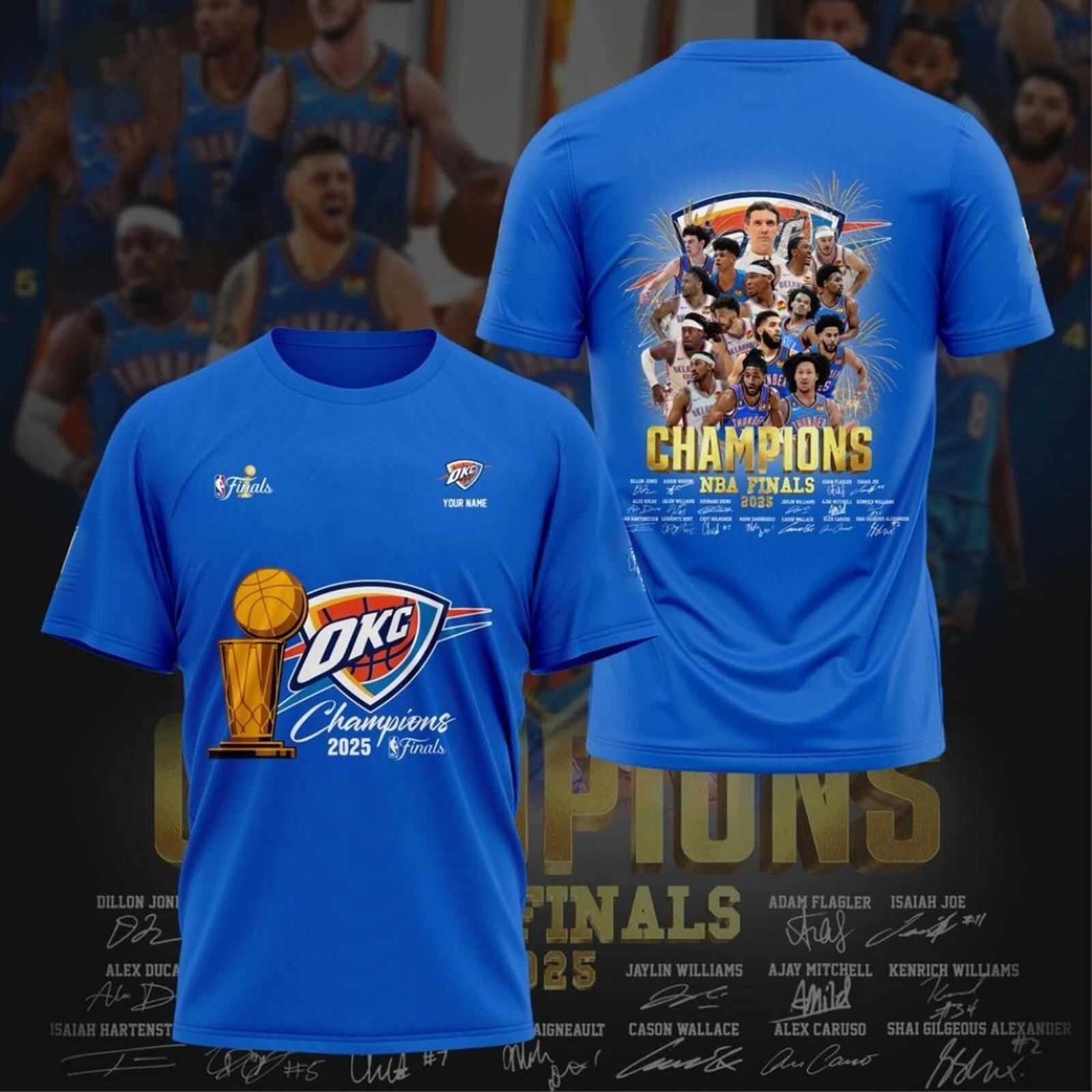 LIMITED EDITION !! O.K.C Thun.der Finals 2025 Champions 2 Sides For Fans - Walmart.com