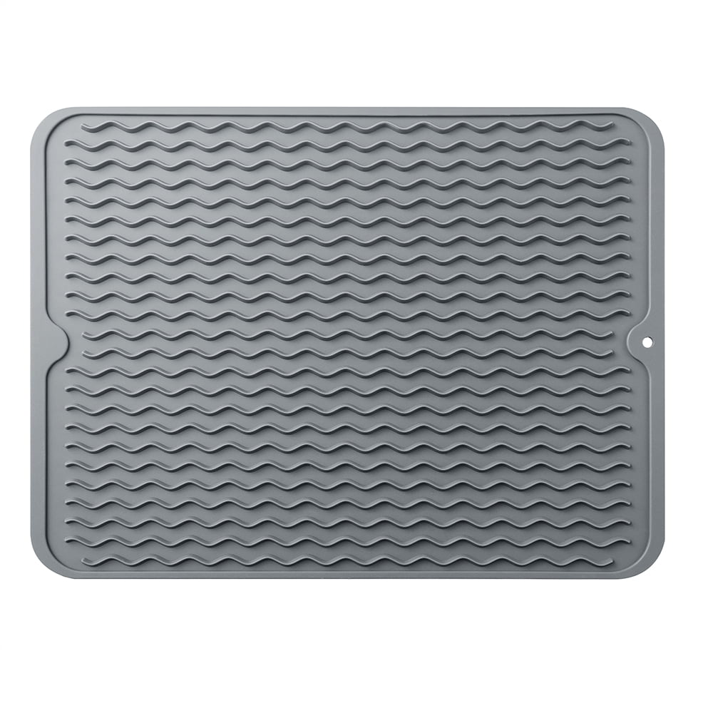 LIMNUO Large Silicone Kitchen Counter Draining Mat, Non-Slip, Easy ...
