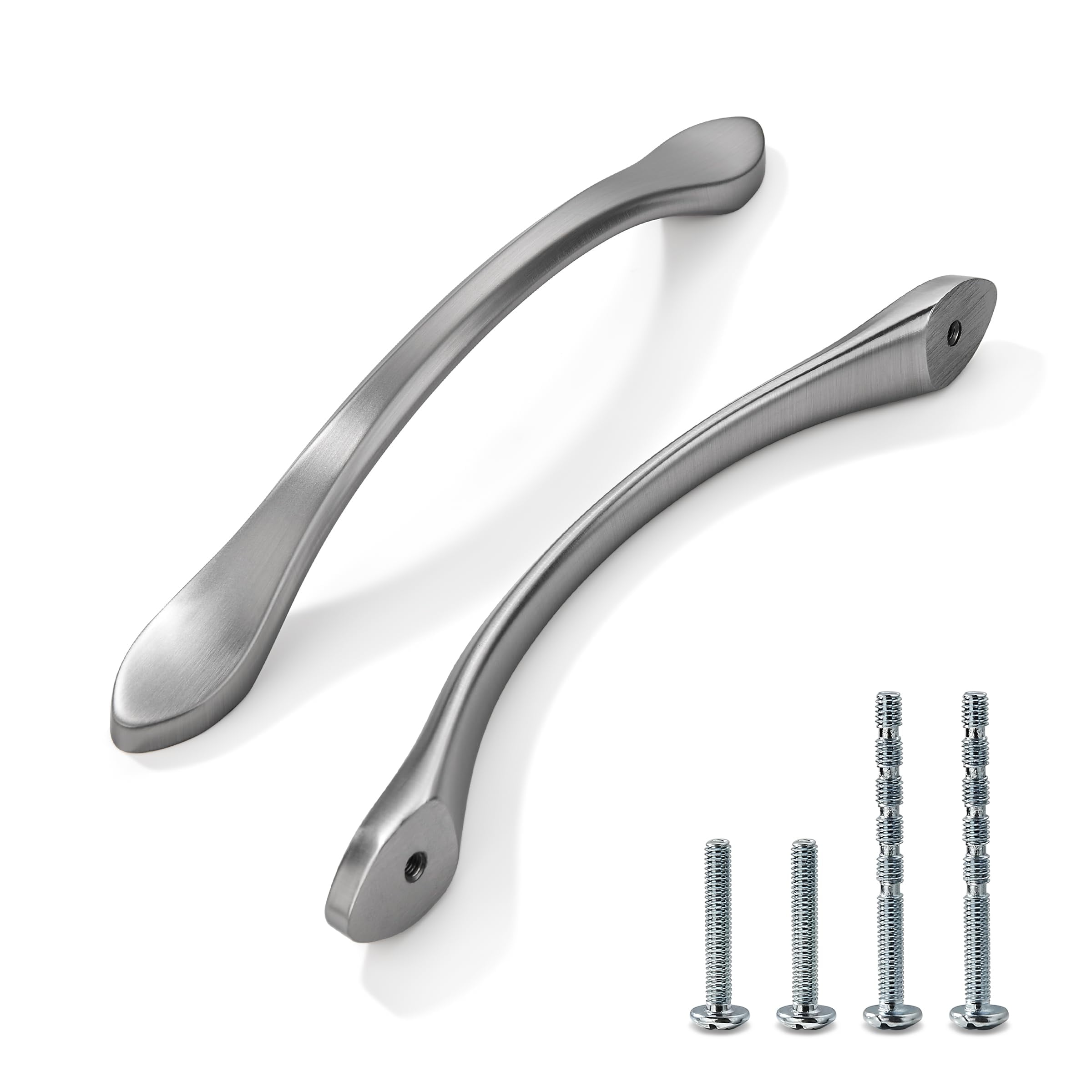 LIMUR 6 Pack Cabinet Pulls Brushed Nickel 6.3 Inch（160 mm） Hole Center ...