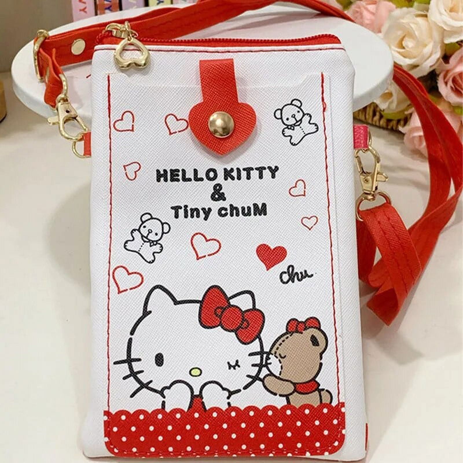LIN 2024 NEW Kawaii Sanrioed My Melody Kuromi Kitty Crossbody Bag Cartoon Girl Pu Mobile Phone ...