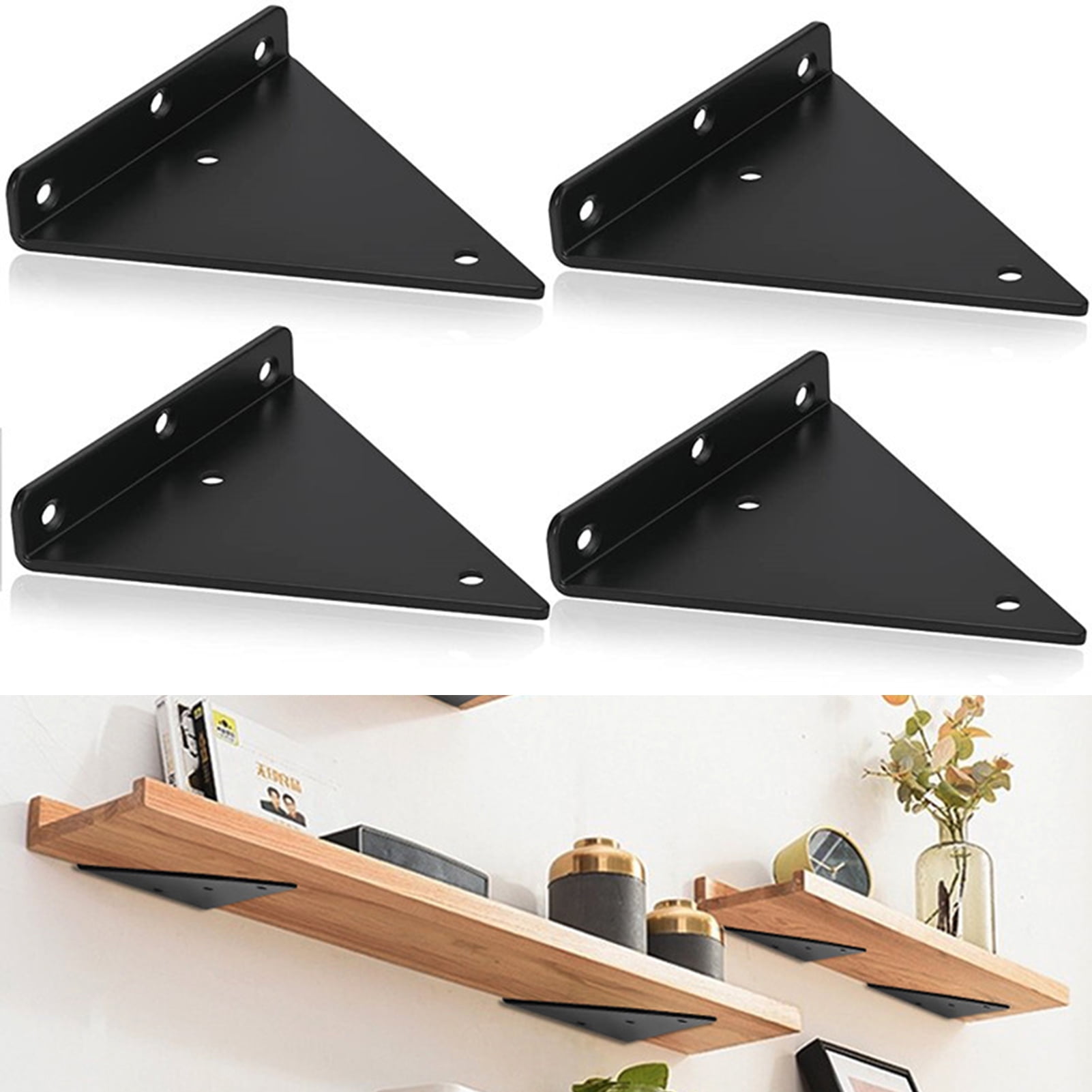 LINASHI 1 Set Hidden Shelf Bracket Strong Bearing Sturdy Heavy Duty ...