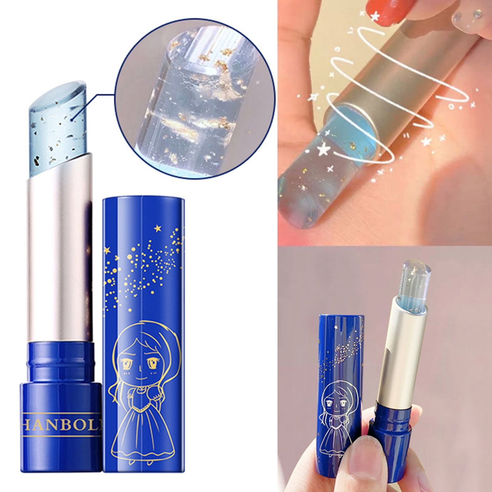 LINASHI 3g Lip Balm Color Changing Waterproof Natural Rose Essential ...