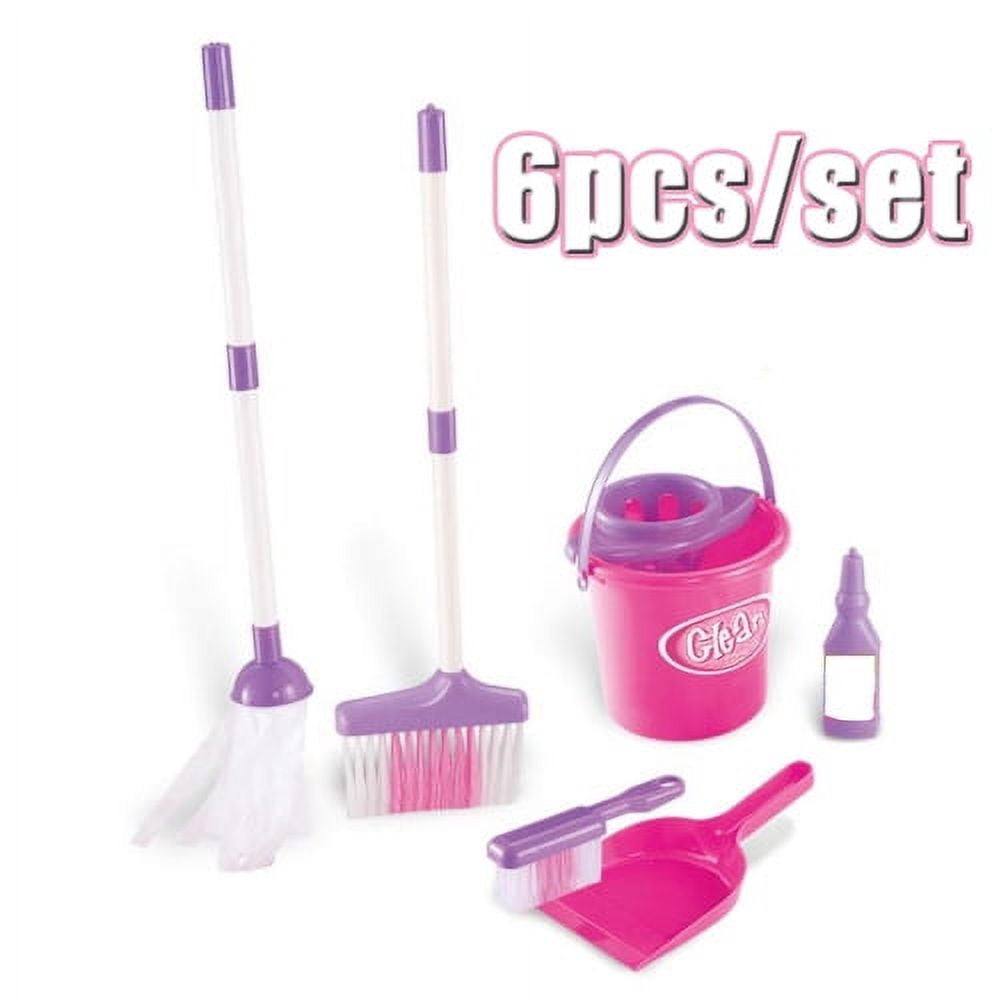 LINASHI 6Pcs Kids Simulation Cleaning Tools, Kids Toddler Pretend Play ...