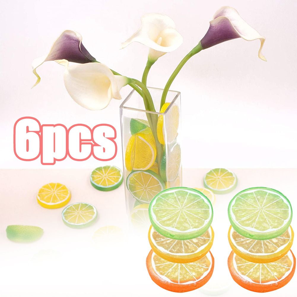 LINASHI 6pcs Artificial Lemon Slices Lemon Blocks Plastic Fake Lemon ...