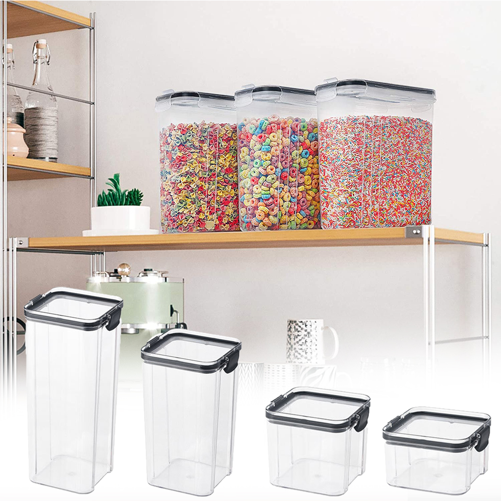 LINASHI Dry Food Storage Containers with Lids Airtight Cereal Storage ...