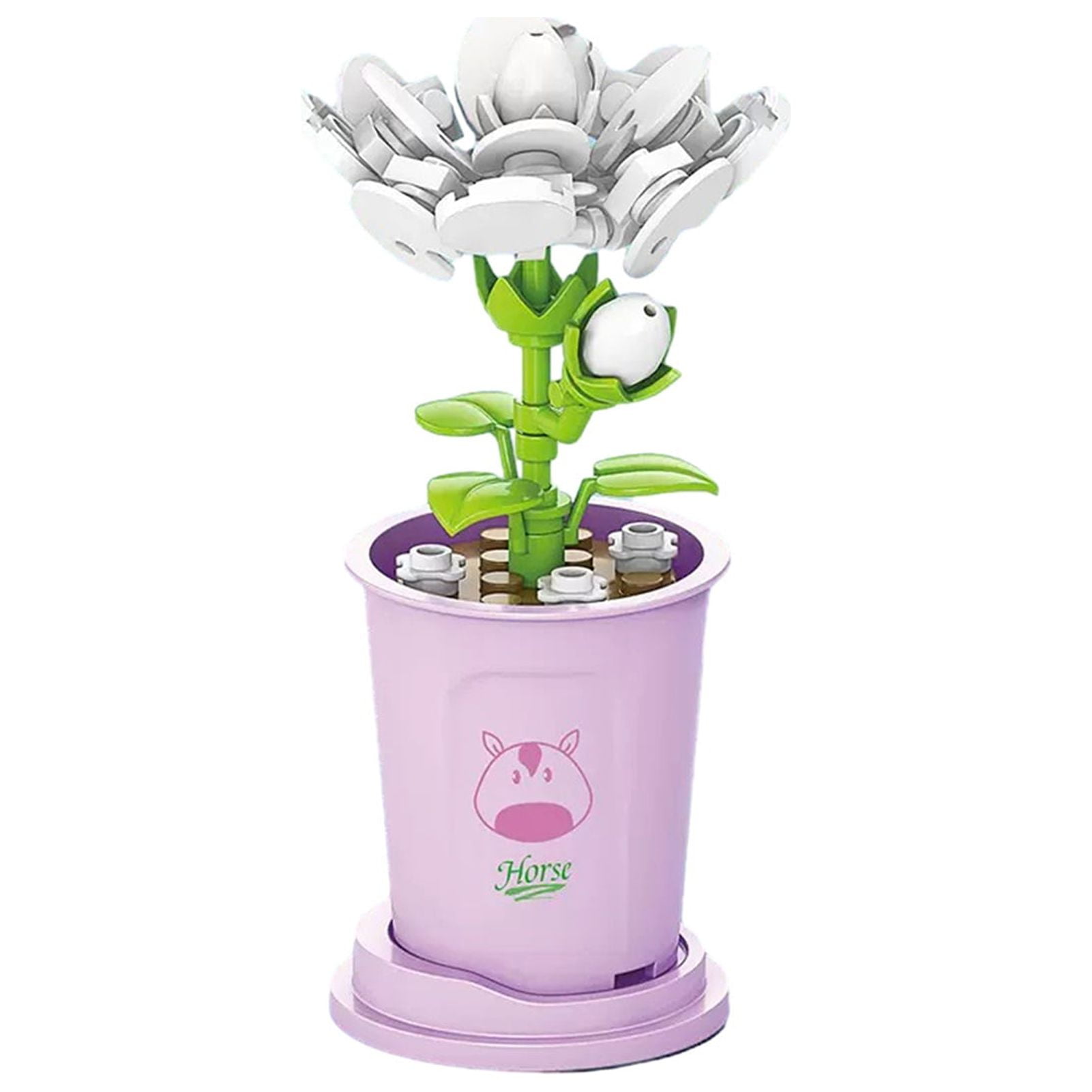 LINASHI Flower Building Toy Flower Potted Plant Building Blocks Toy Diy ...