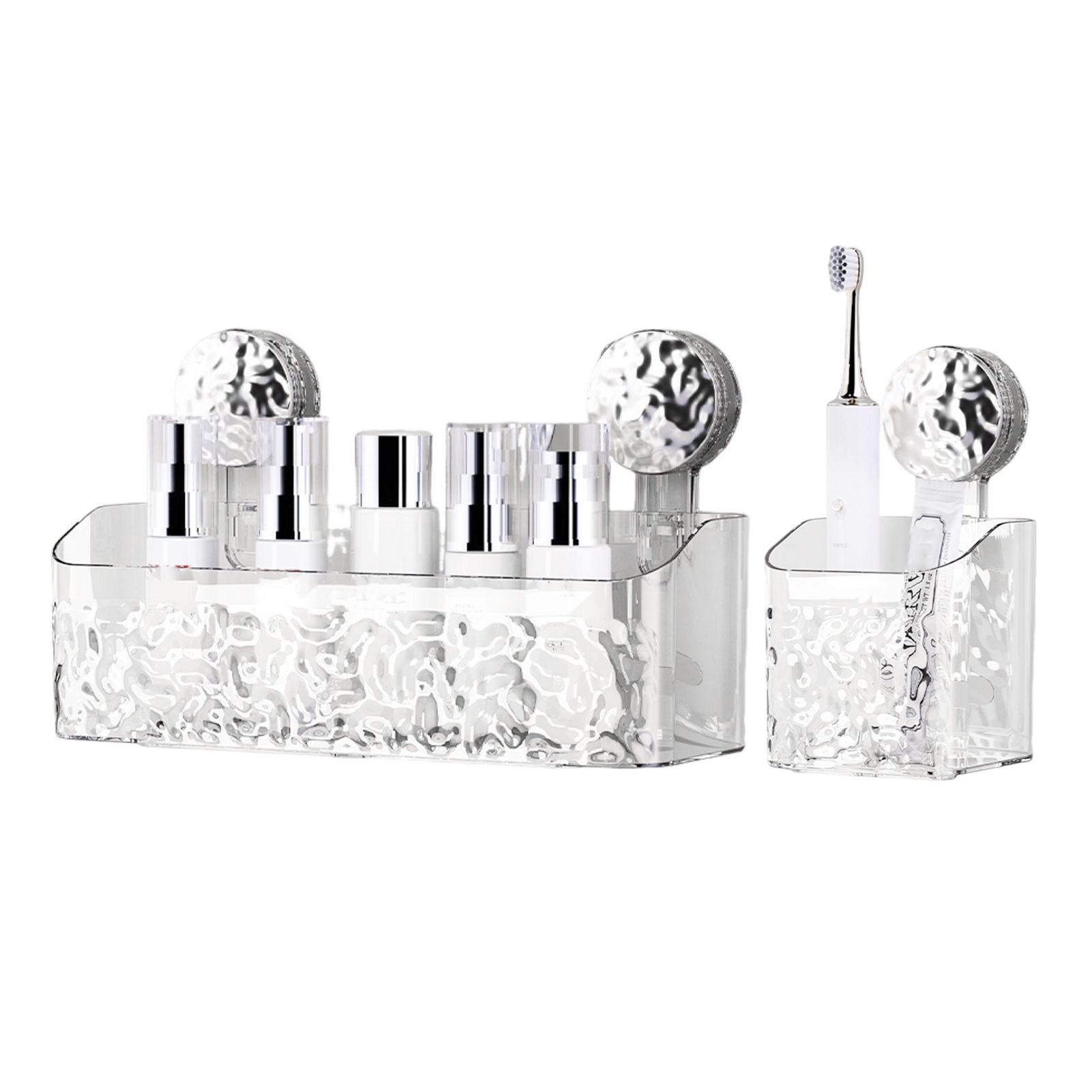 LINASHI Glacier Pattern Rack 2 Pcs Bathroom Storage Rack Wall-mounted ...