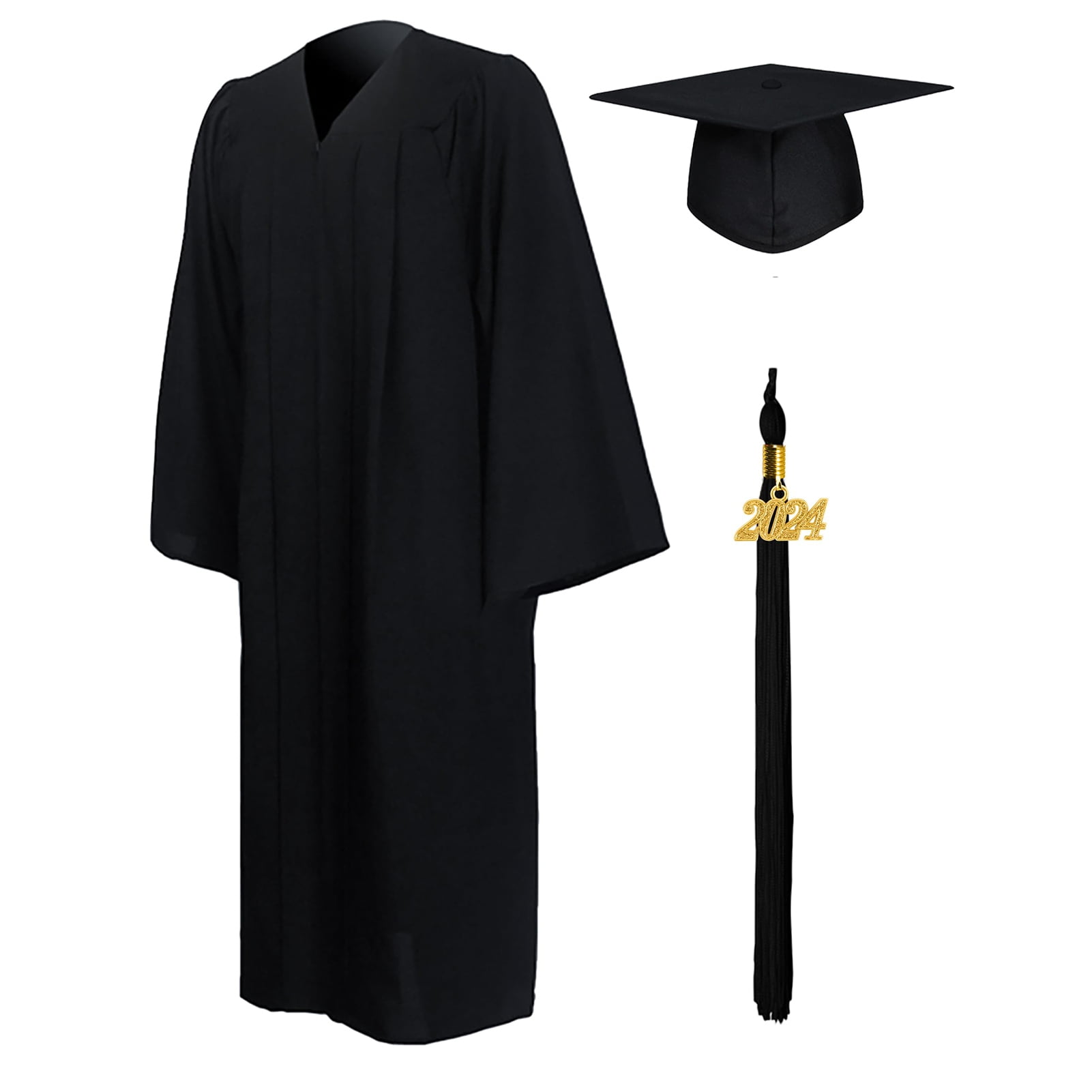 LINASHI Graduation Dress Unisex Graduation Robe Hat Set Front Zipper ...