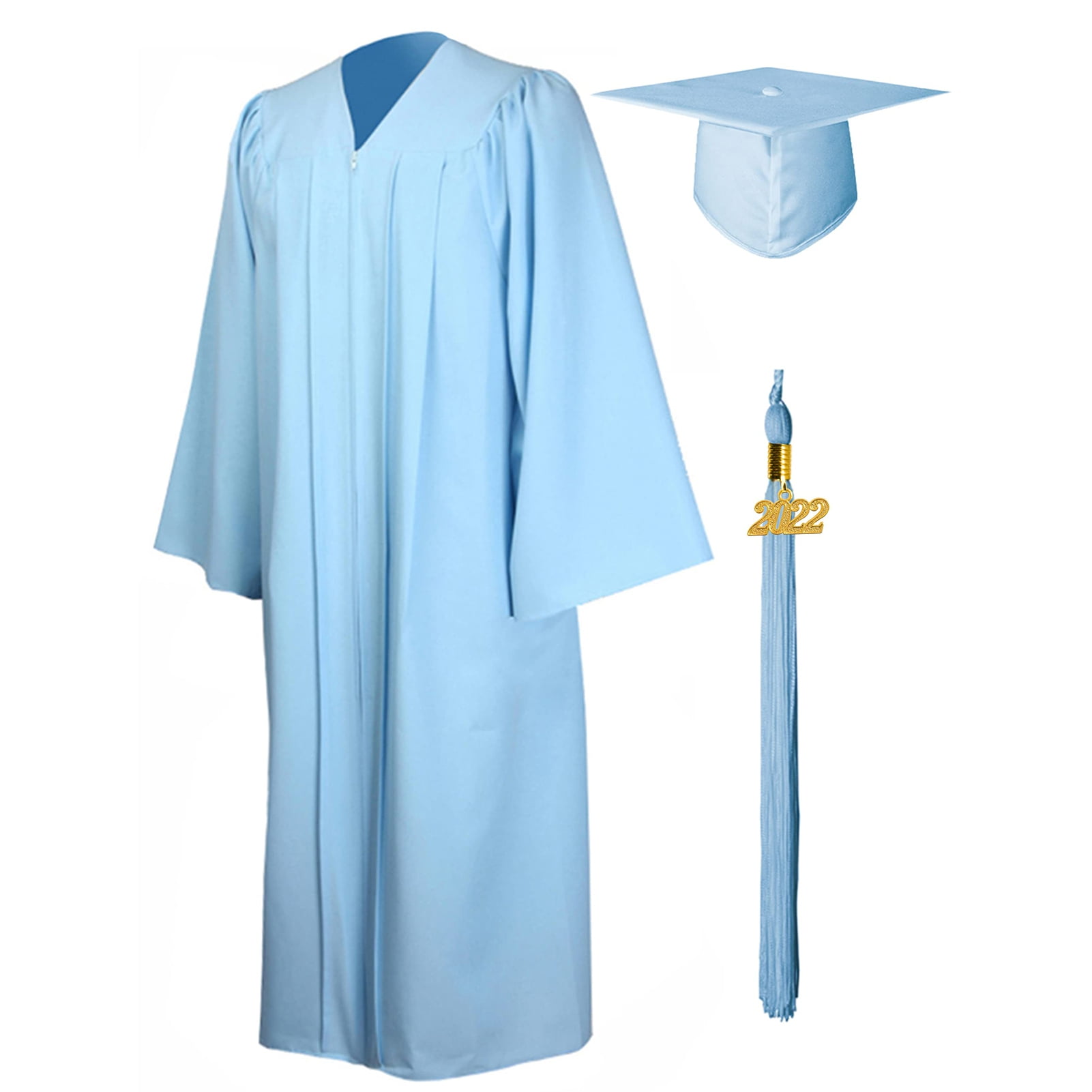 LINASHI Graduation Dress Unisex Graduation Robe Hat Set Front Zipper ...