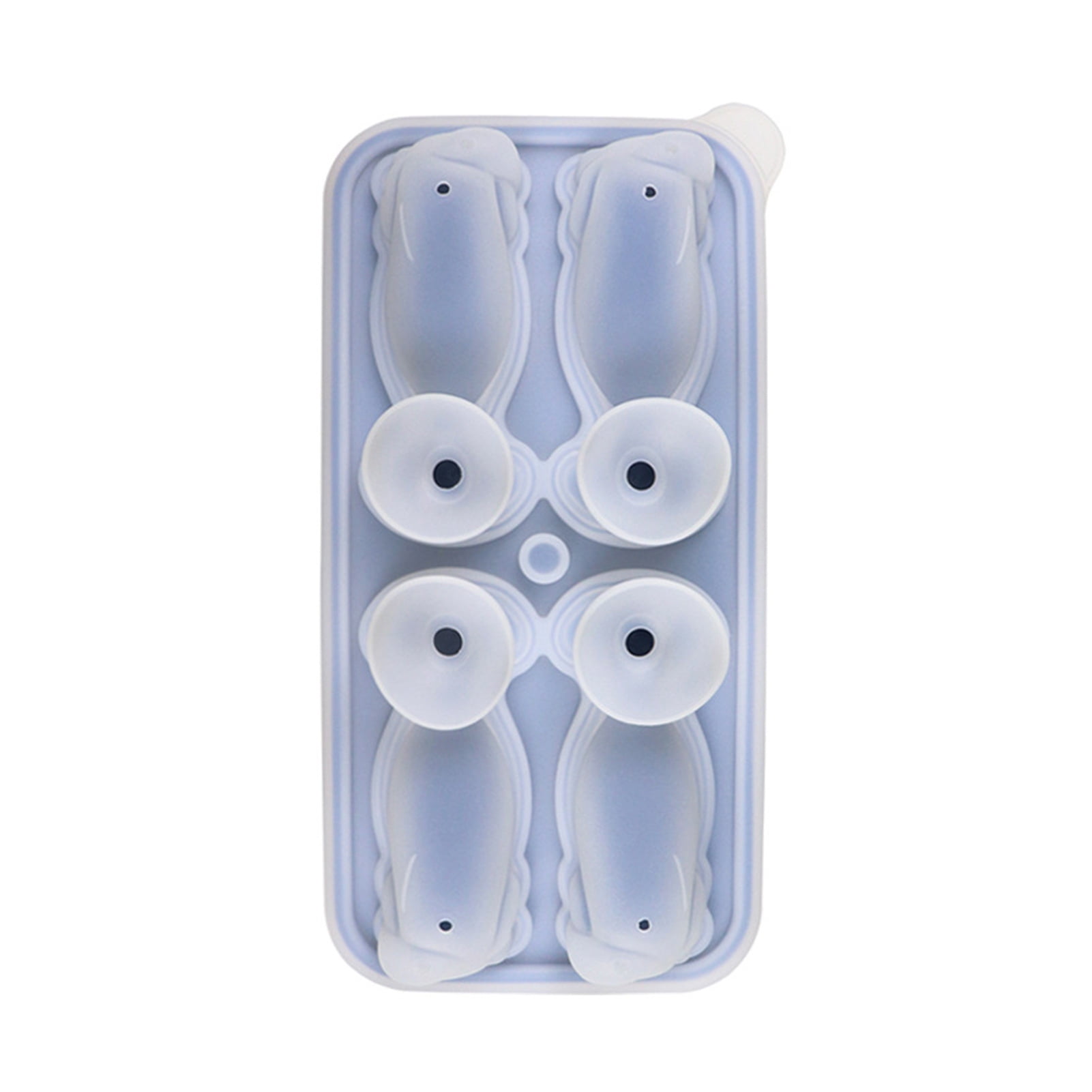 LINASHI Ice Cube Maker with Lid Dog Silicone Ice Cube Tray with Funnel ...