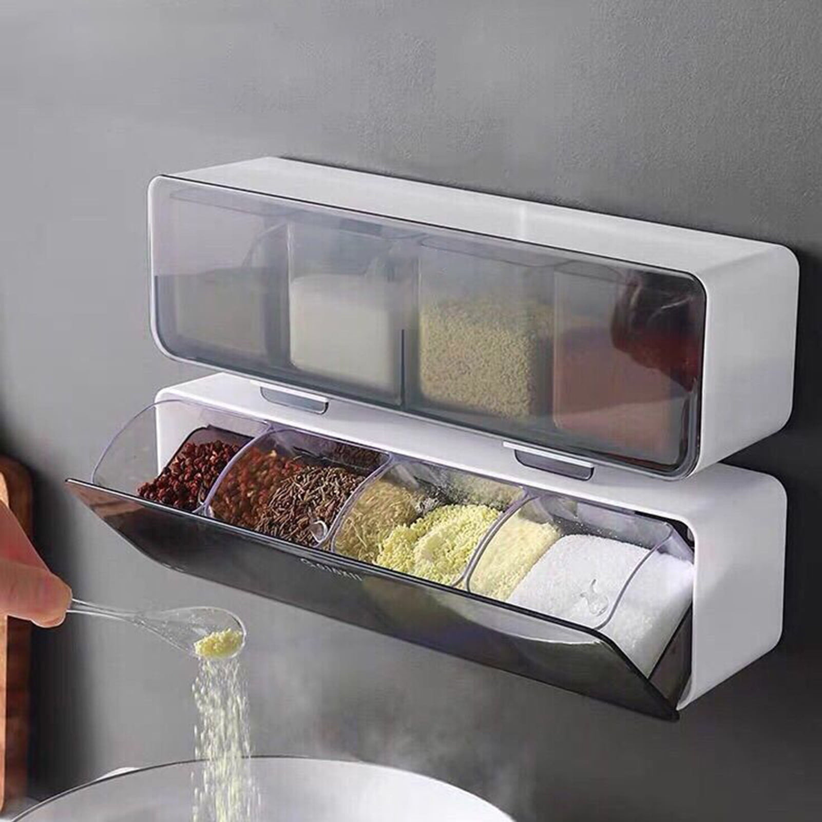 LINASHI Kitchen Seasoning Box Stylish Seasoning Box with Lid Capacity ...