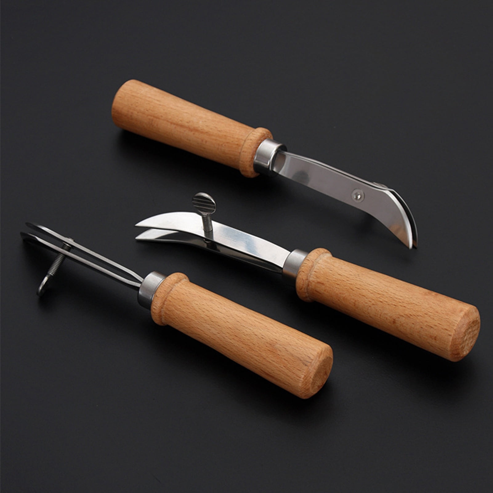 LINASHI Leather Edge Groover Adjustable Wooden Handle Easy to Hold ...