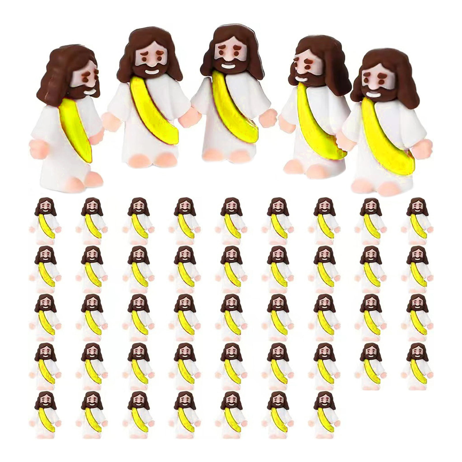LINASHI Mini Jesus Decoration 12/48pcs Mini Jesus Figurine Pvc Savior ...